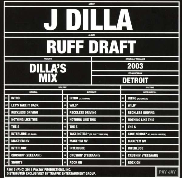 Osta J Dilla - Ruff Draft - The Dilla Mix (CD) levy netistä – SumashopFI