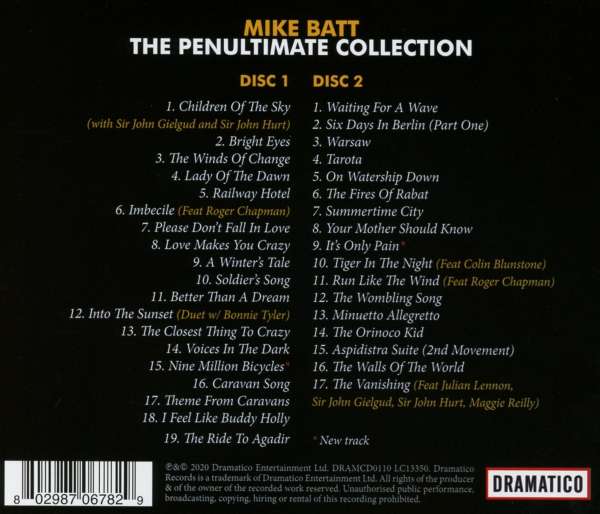 Osta Mike Batt - The Penultimate Collection (CD) levy netistä – SumashopFI