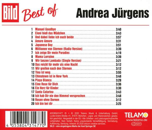 Osta Andrea Jürgens - BILD - Best of (CD) levy netistä – SumashopFI